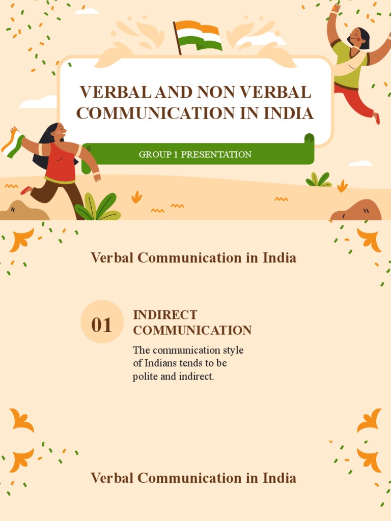 Verbal and Non Verbal Communication in India: Group 1 Presentation ...