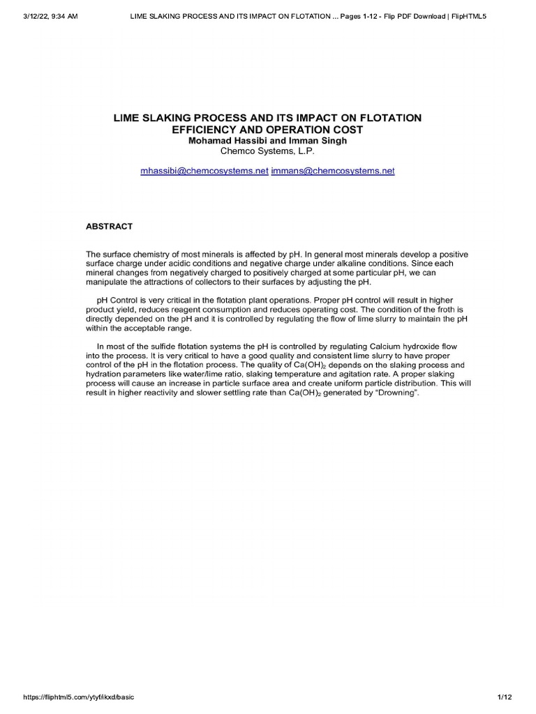 Lime Slaking Process and Its Impact On .. | PDF | Cooking, Food & Wine ...