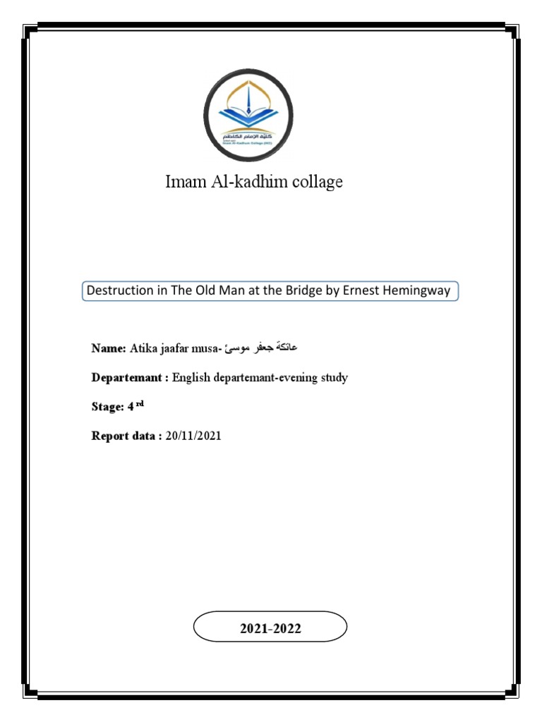 The Old Man at The Bridge | Download Free PDF | Ernest Hemingway | Hope