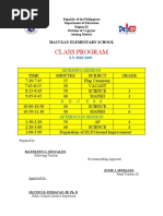 Class Program Grade 5 | PDF