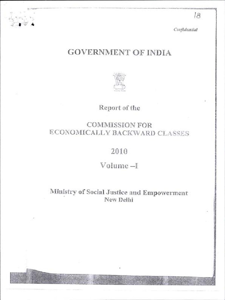 Report on Economically Backward Classes | PDF | Social Inequality ...