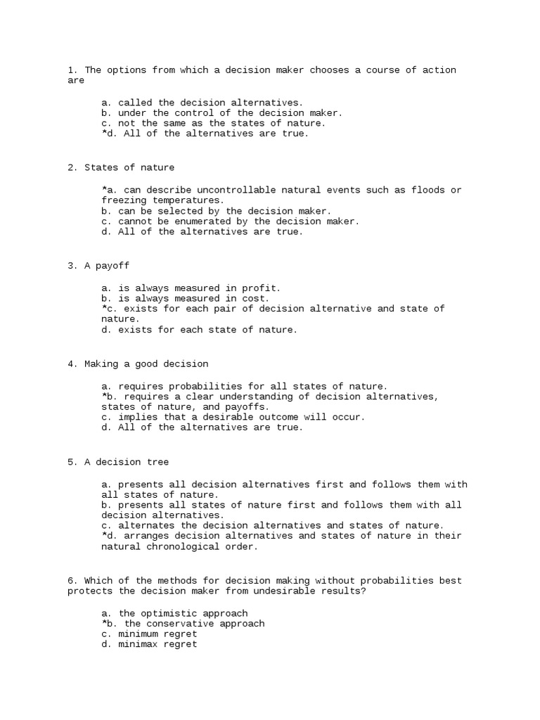 Doc | PDF | Applied Mathematics | Decision Making