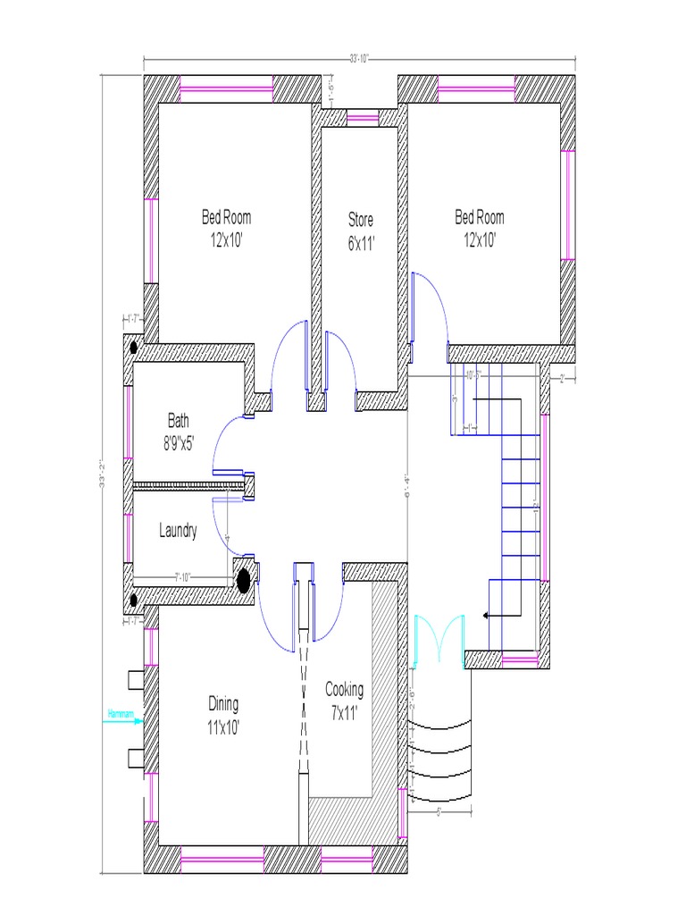 Bed Room 12'x10' Store 6'x11' Bed Room 12'x10': Hammam | PDF
