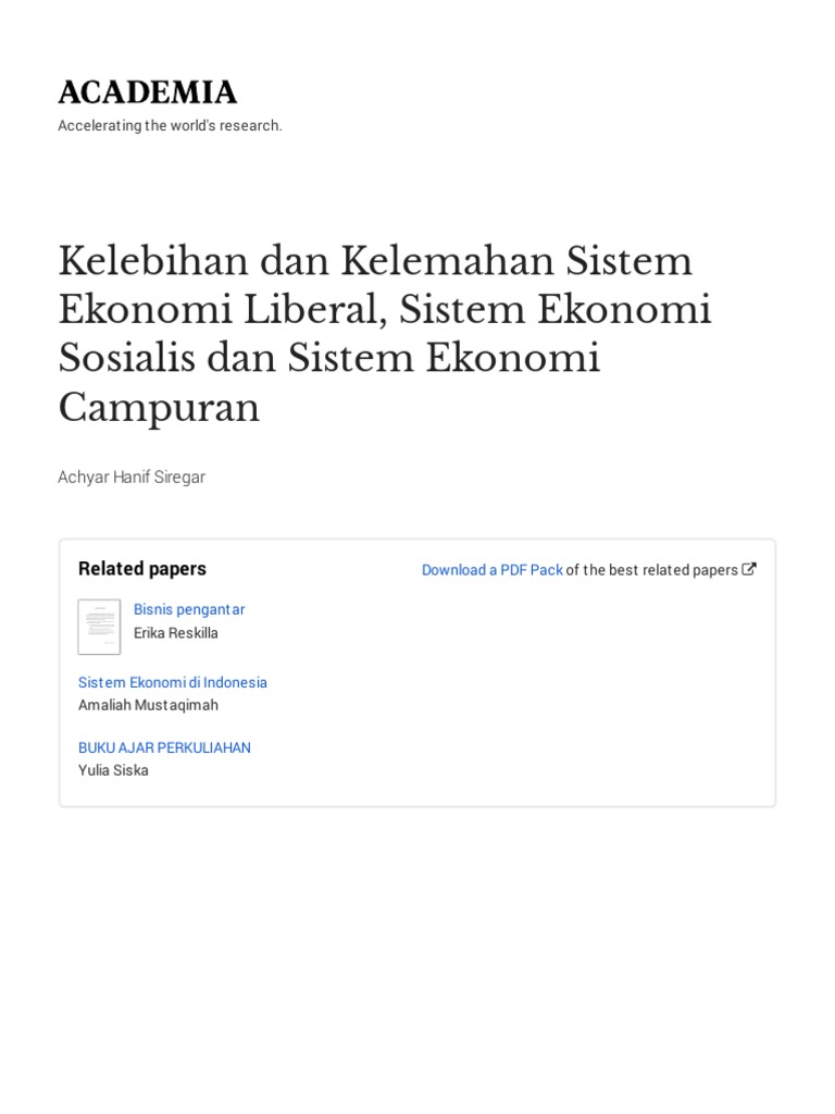 Kelebihan Dan Kelemahan Sistem Ekonomi Liberal Sistem Ekonomi Sosialis Dan Sistem Ekonomi ...