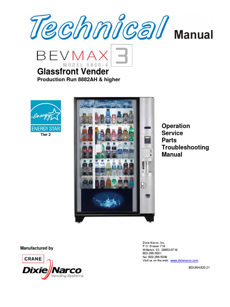 Glassfront Bev-Max 3 Vender | PDF | Ac Power Plugs And Sockets | Power ...
