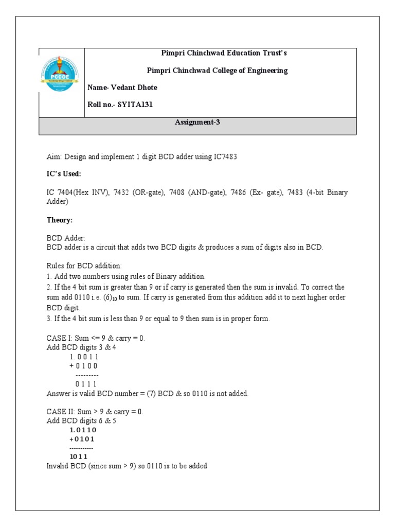 Assignment 3 | PDF | Binary Coded Decimal | Computer Science