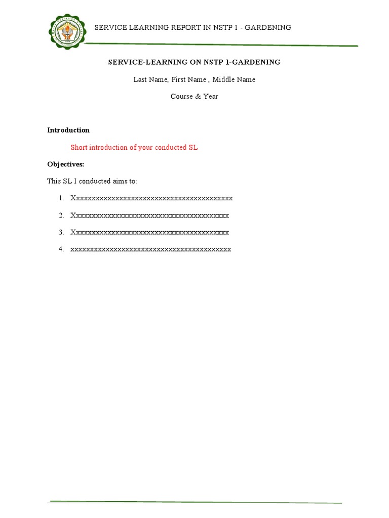 SL Report Format | PDF