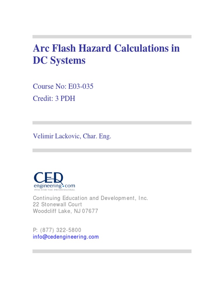 Dc Arc Flash Calculations , Know Your Arc: DC arc flash calculations ...