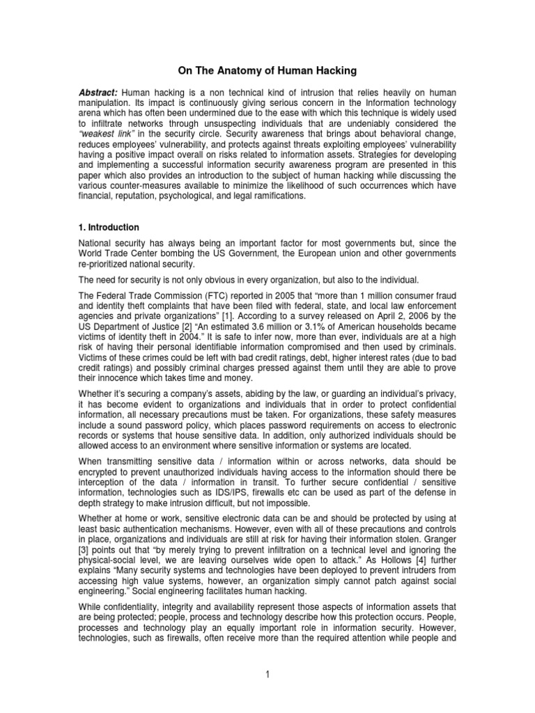 On The Anatomy of Human Hacking | PDF | Information Security | Social ...