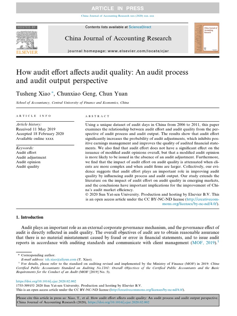 How Audit Effort Affects Audit Quality An Audit Process and Audit ... How Audit Effort Affects Audit Quality An Audit Process and Audit ...
