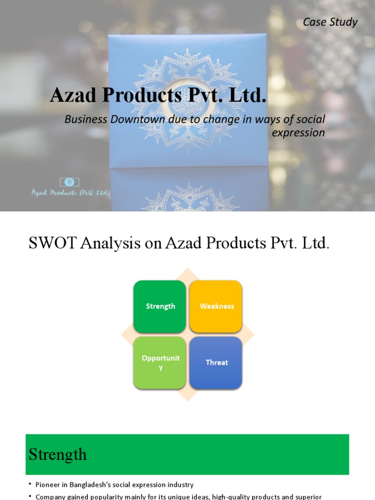 Azad Products Pvt. LTD.: Case Study | PDF | Popular Culture & Media ...