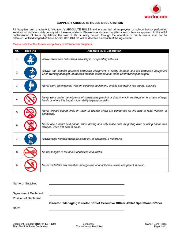 Absolute Rules Declaration | PDF