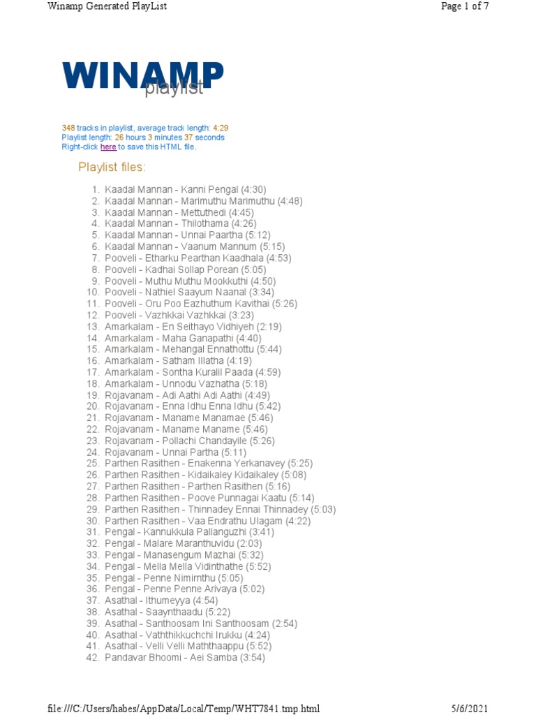 Bharathwaj Discography | PDF