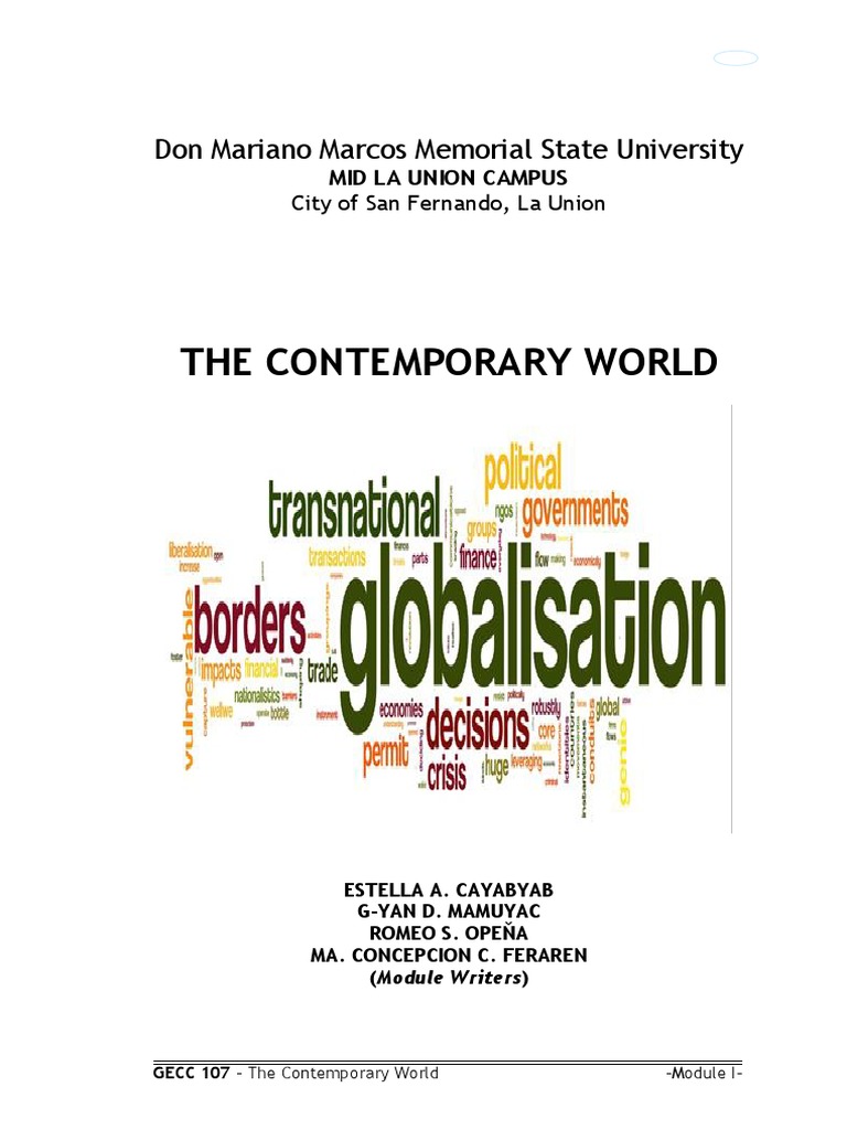 MODULE 1 Contemporary World | PDF | Globalization | Multinational ...