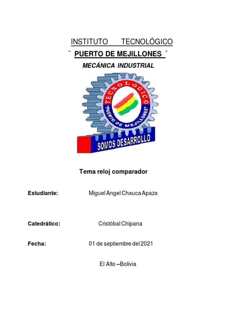 Partes y tipos de reloj comparador | PDF | Reloj | Herramientas
