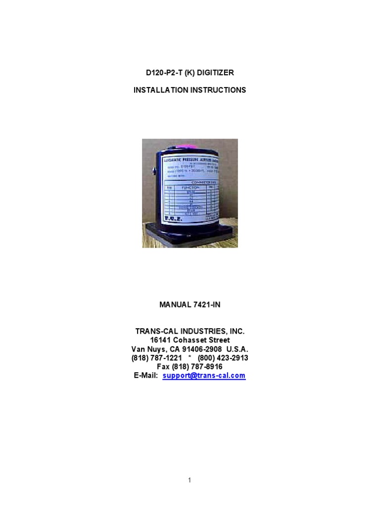 D120-P2-T (K) Digitizer Installation Instructions | PDF | Electrical ...