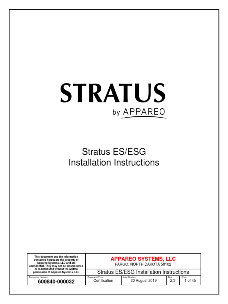 Stratus ES and ESG Installation Instructions STC - Rev 2.3 | PDF | Air ...