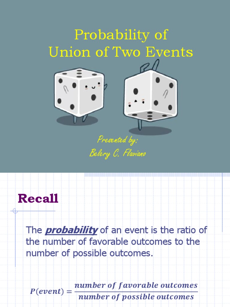 Probability of Union of Two Events | PDF | Mathematics | Probability