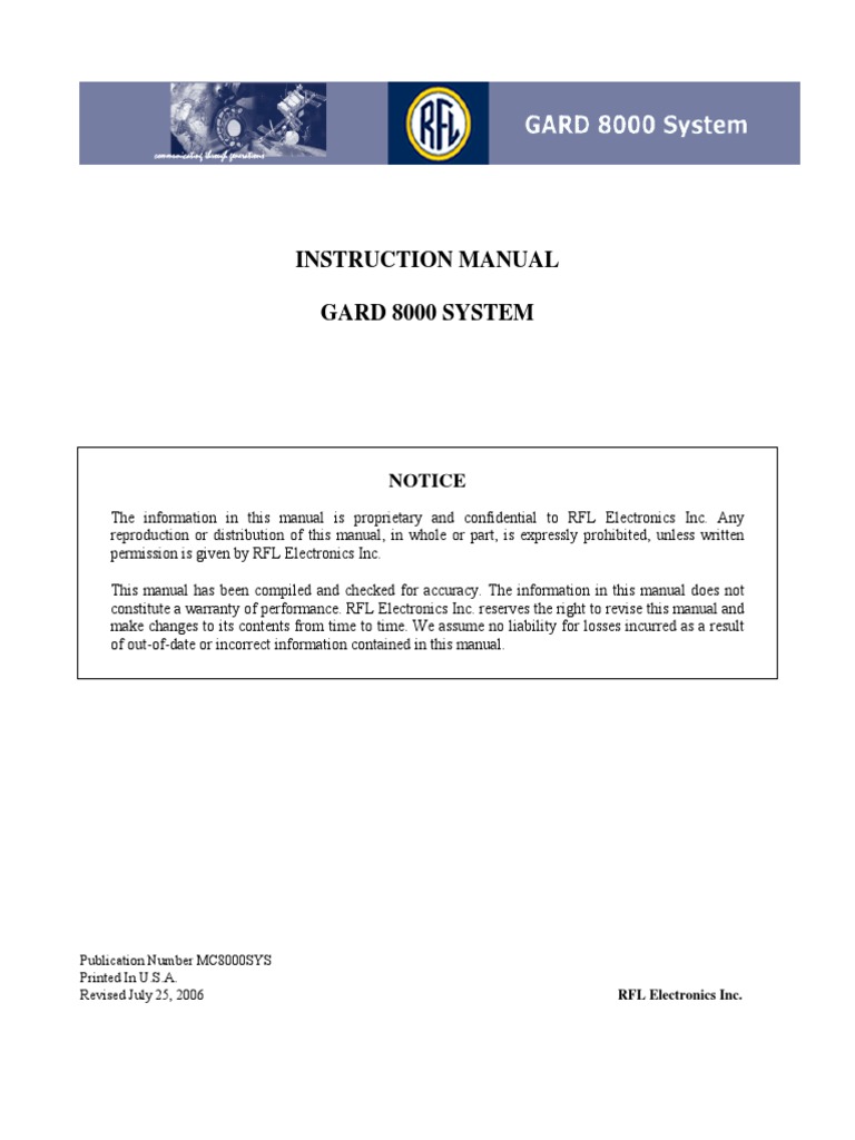 RFL Gard 8000 | PDF