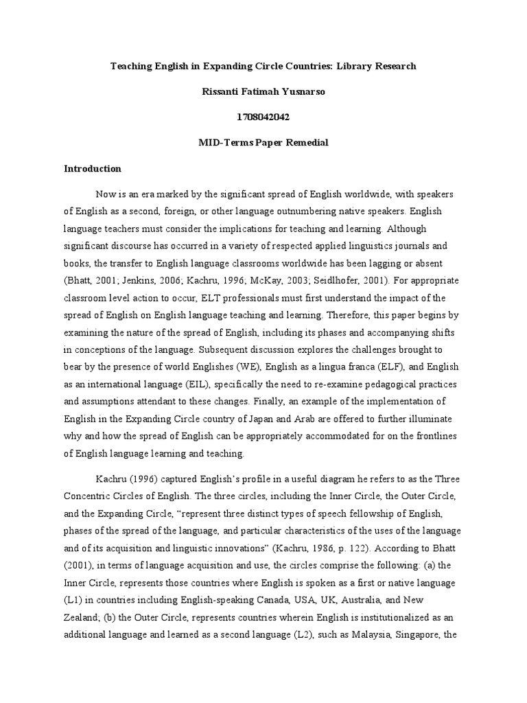 Teaching English in Expanding Circle Countries | PDF | English As A ...