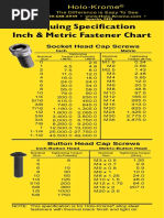 Hex Key Chart | PDF | Screw | Mechanical Engineering