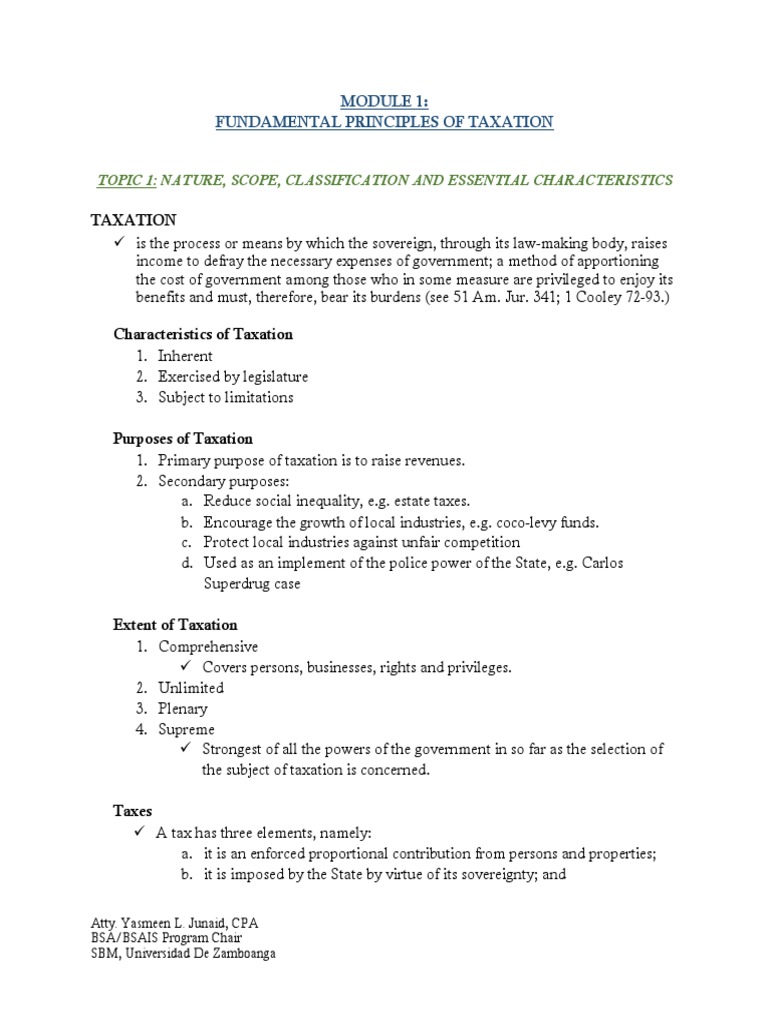 Module 1. Topic 1 | PDF | Taxes | Taxpayer