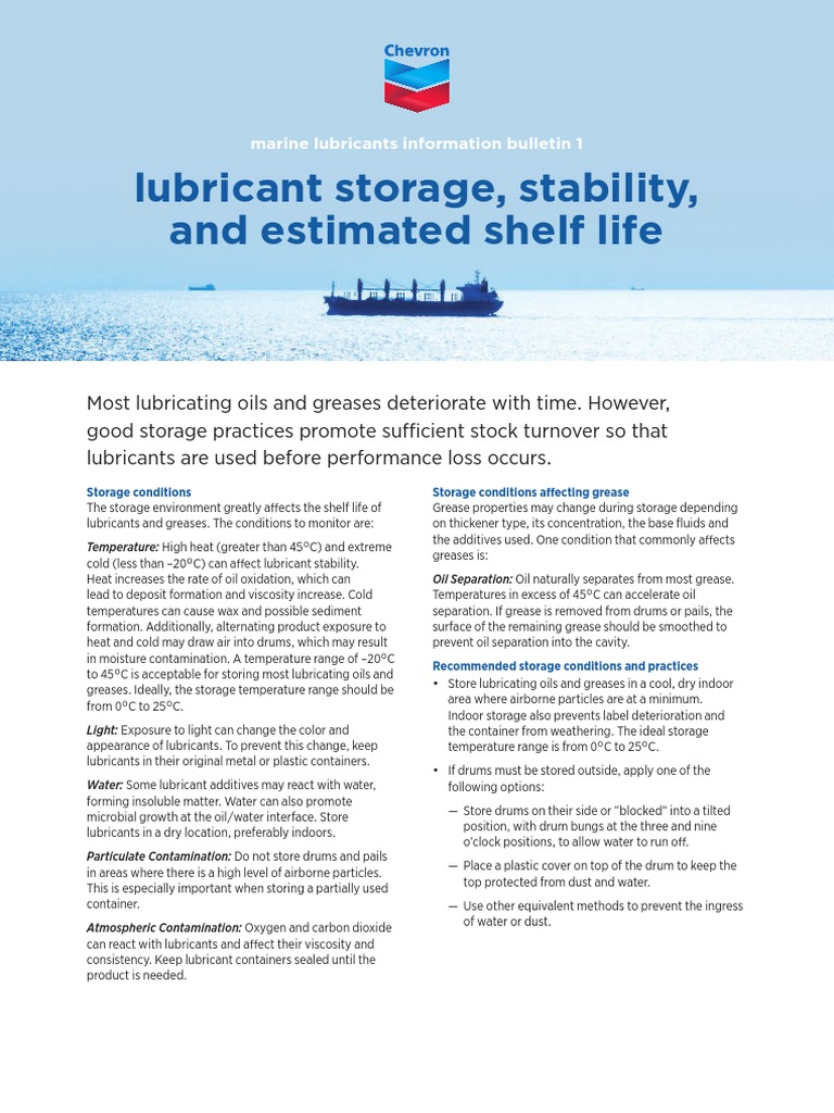 01 Shelf Life Technical Bulletin | PDF | Lubricant | Petroleum