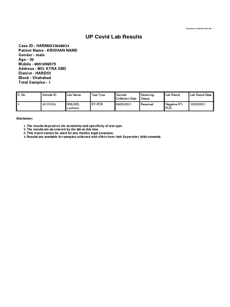 Lab Results 33949934 | PDF