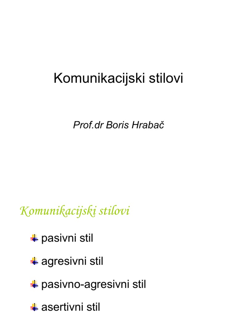 Komunikacijski Stilovi | PDF