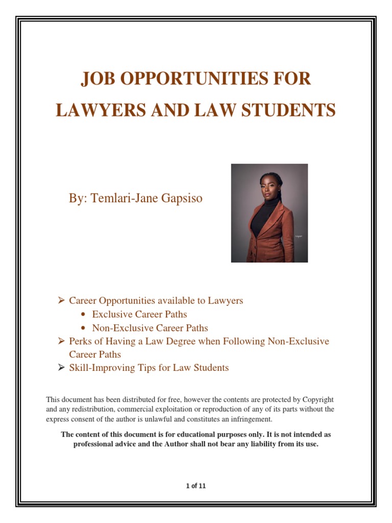 Career Paths for Law Students and Lawyers | PDF | Lawyer | Consultant