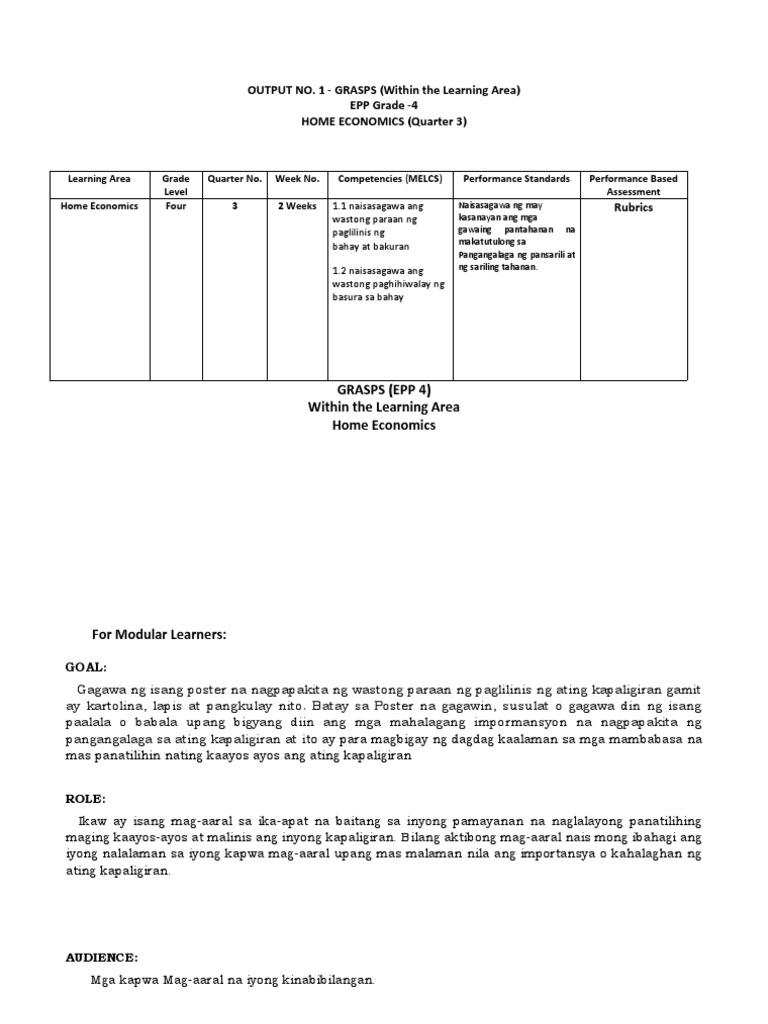 Output Performance Task | PDF