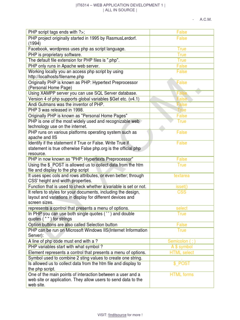 PHP Web Application Development Quiz | PDF | Ajax (Programming) | Php