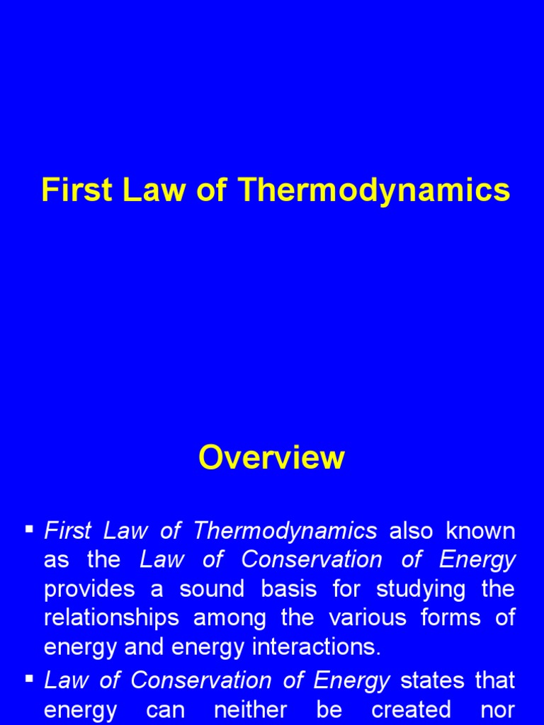 The First Law of Thermodynamics: An In-Depth Explanation of Energy ...
