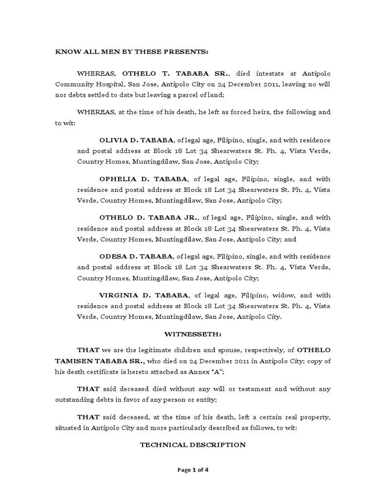 Deed of Ejs Waiver | PDF | Urban | Property Law