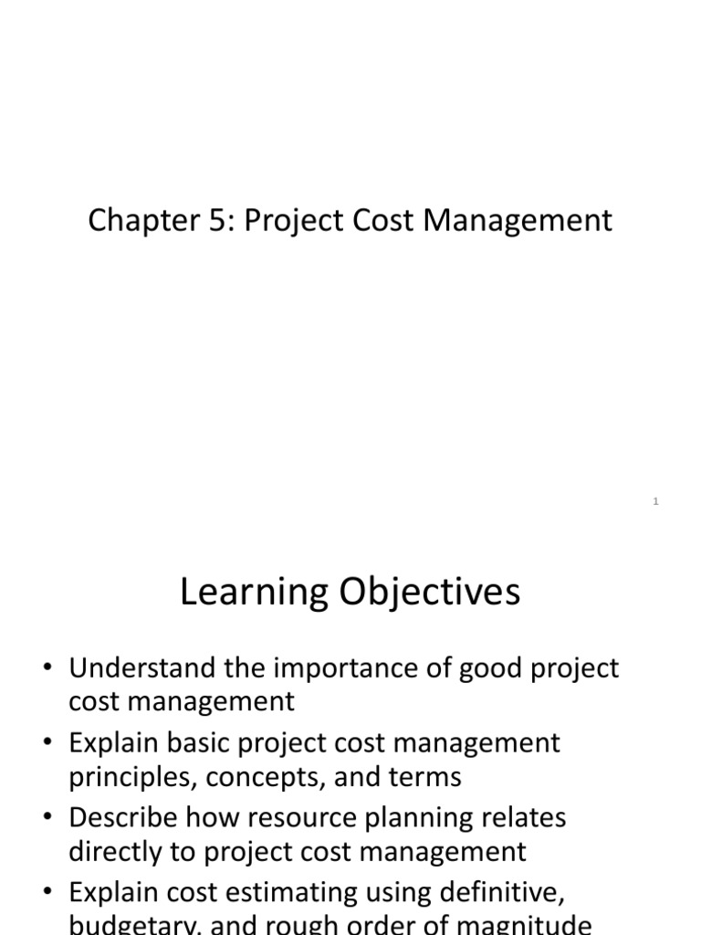Chapter 5: Project Cost Management | PDF | Cost Accounting | Budget