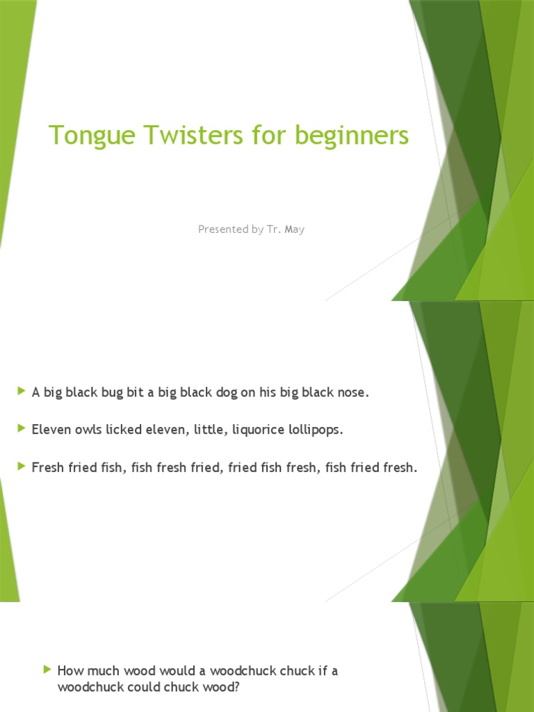Tongue Twisters For Beginners | PDF