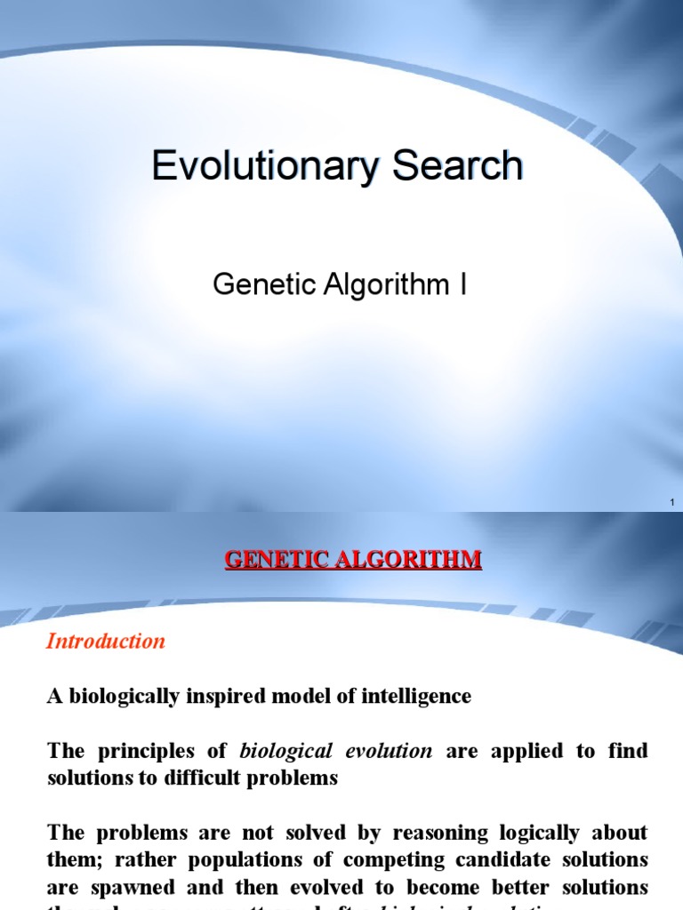 Evolutionary Search: Genetic Algorithm I | PDF | Genetic Algorithm ...