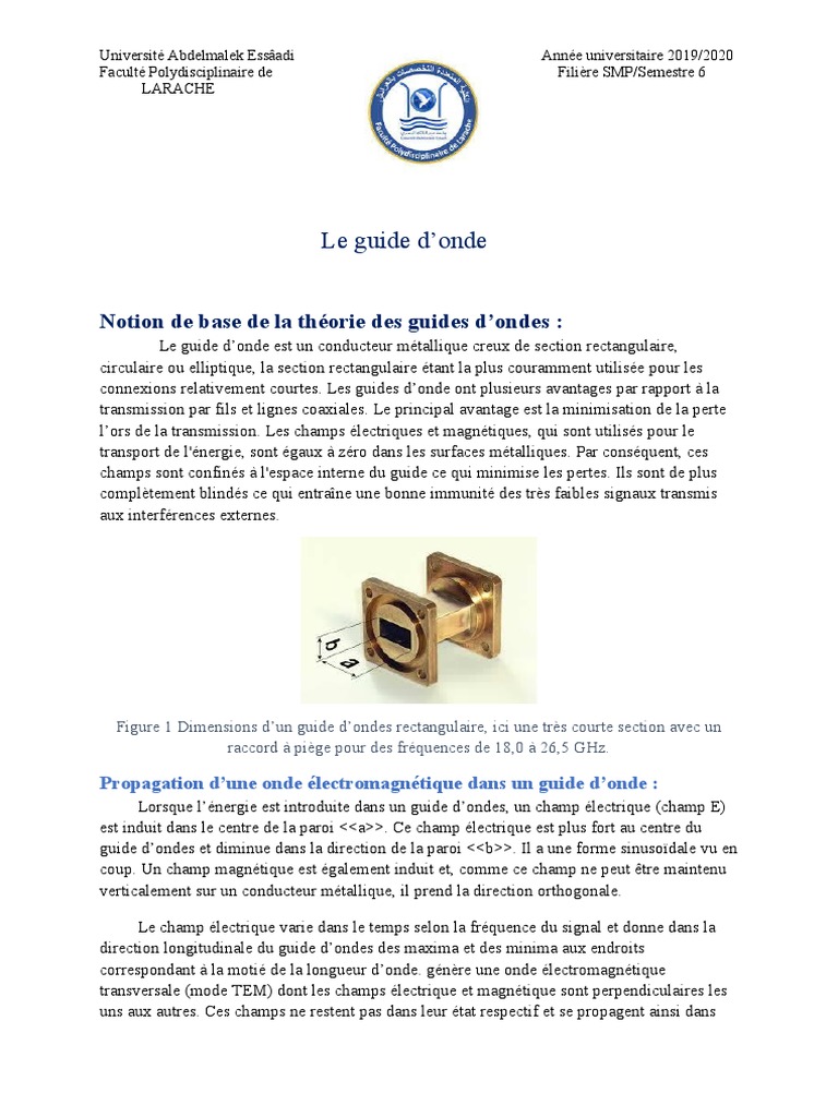 Guide d'onde : théorie et applications | PDF | Vagues | Radiation ...