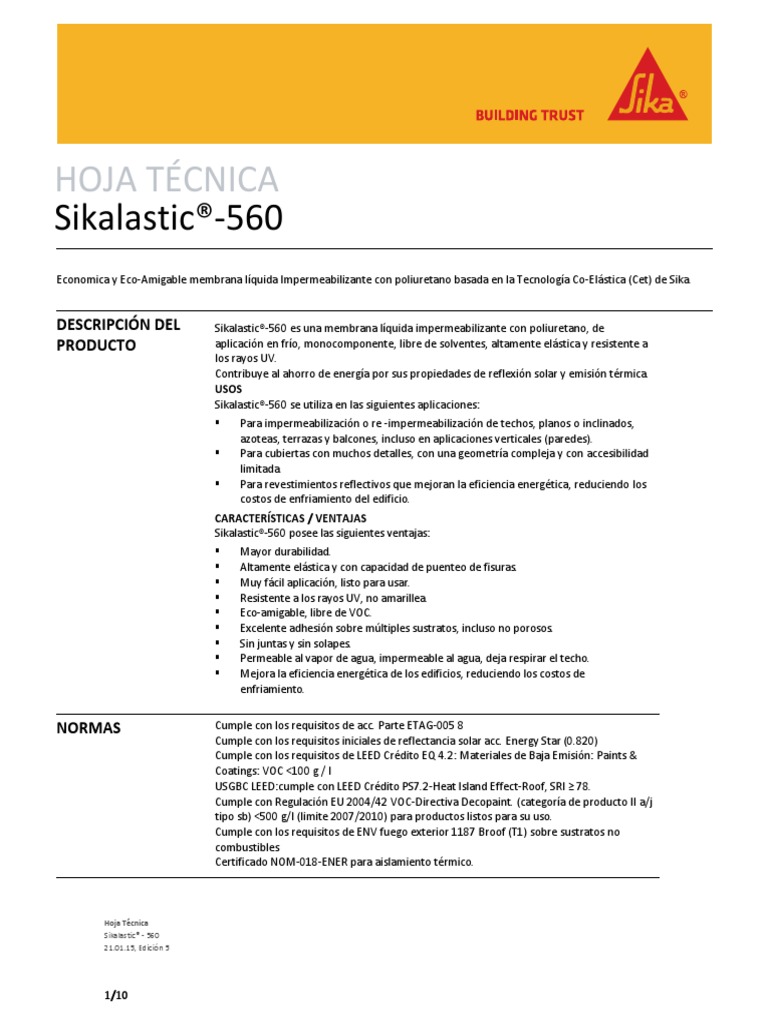 F.T. - Sikalastic 560 | PDF