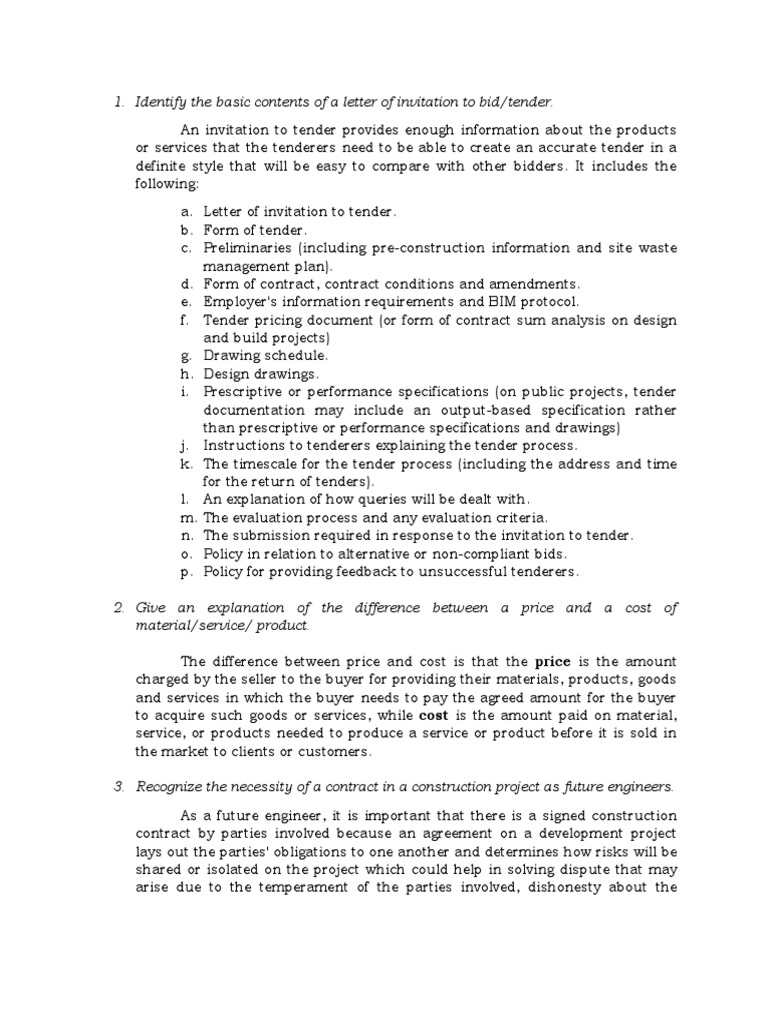 Invitation to Bid: Key Components | PDF | Procurement | Specification ...