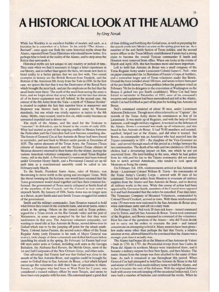 Historical Look at The Alamo | PDF