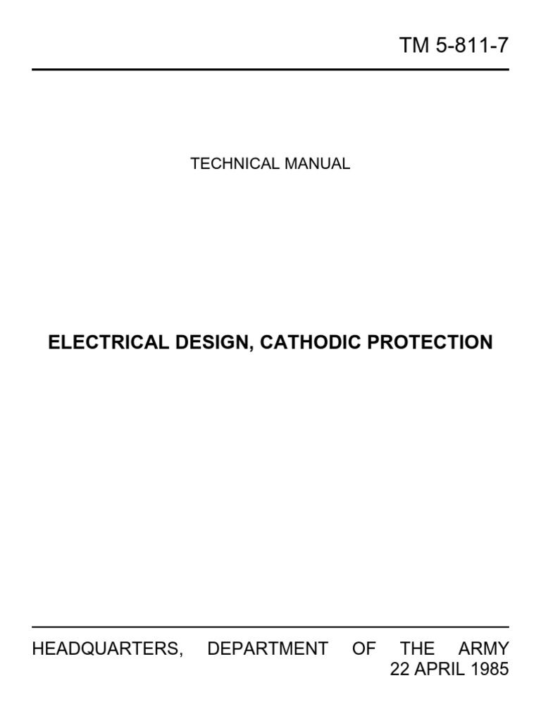 Cathodic Protection Design Manual | PDF | Corrosion | Chemistry