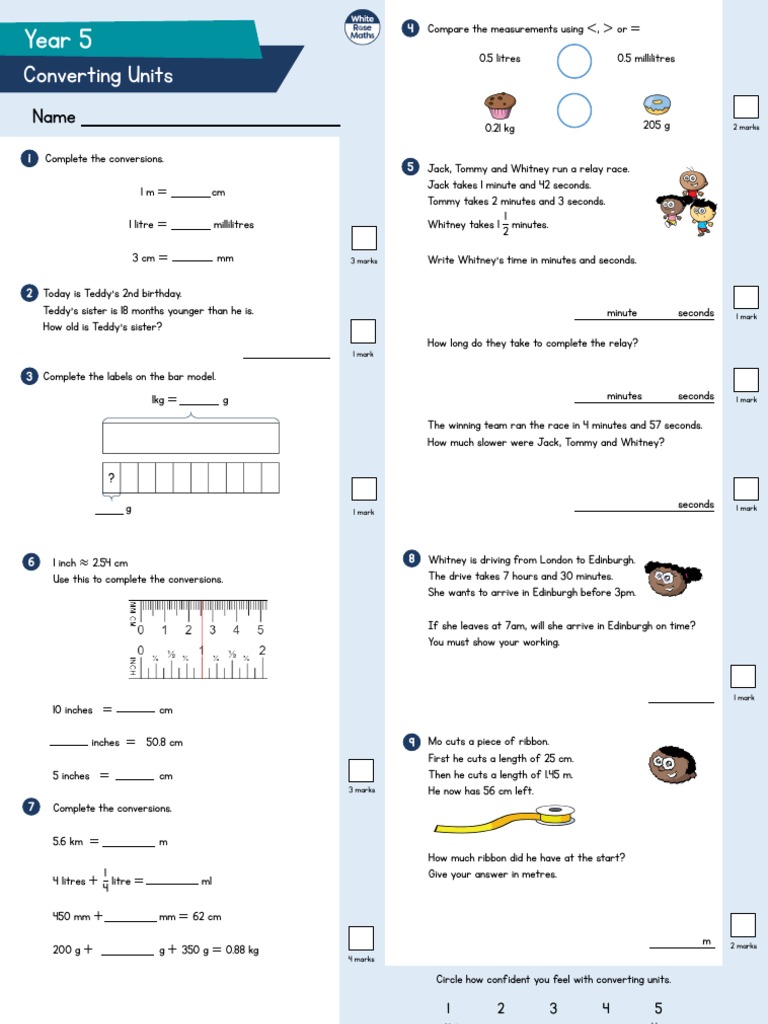 WRM Y5 Summer b4 Converting Units Assessment | PDF