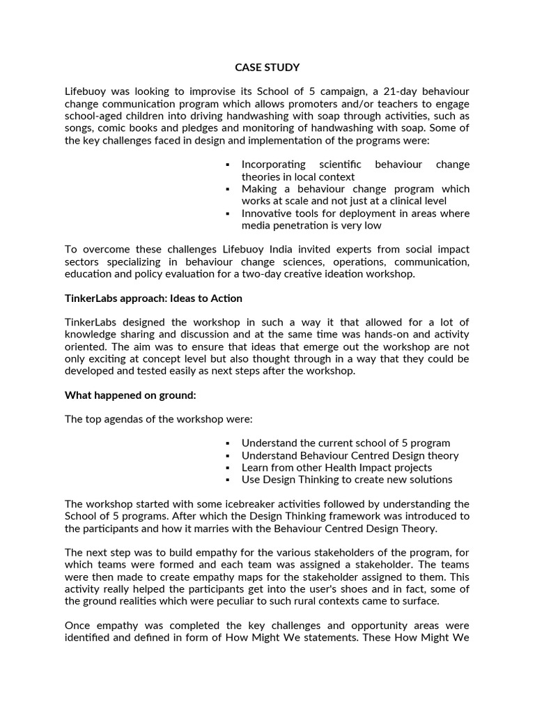 Lifebuoy CASE STUDY | PDF | Design Thinking | Design