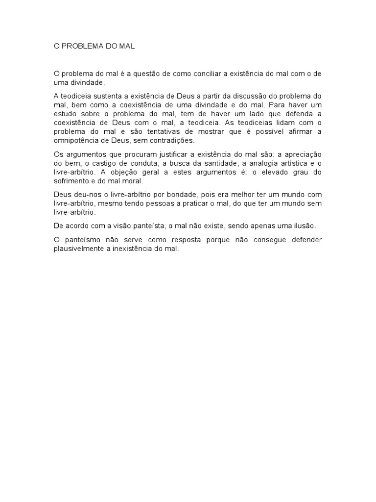 O Problema Do Mal | PDF