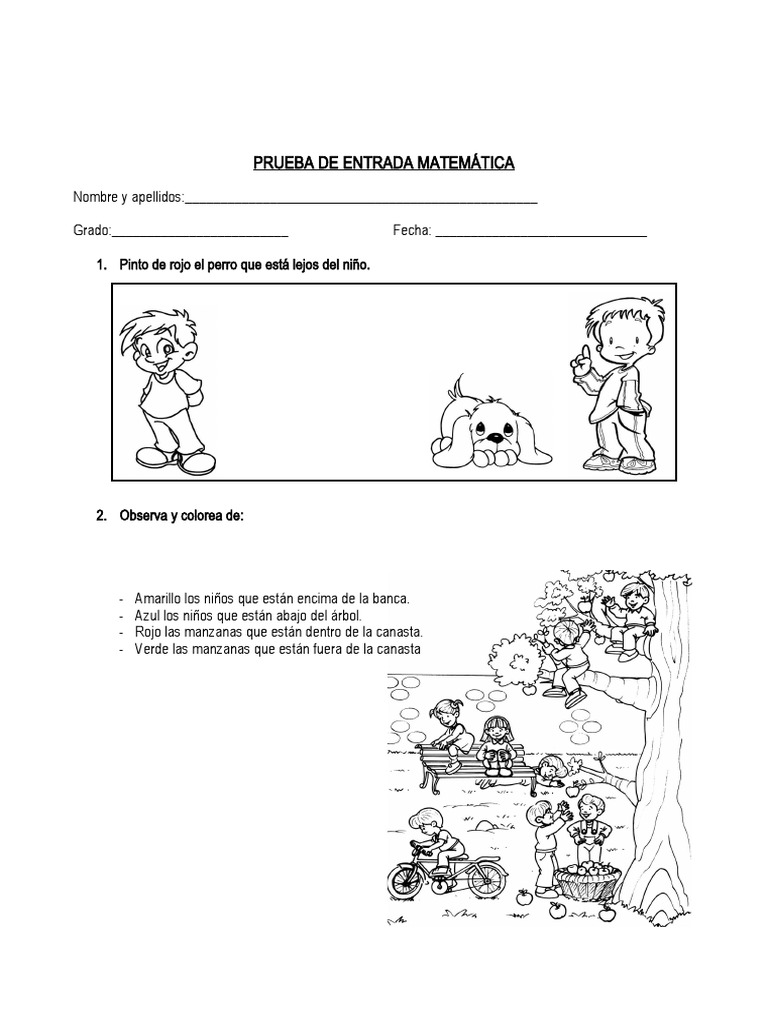 Evaluaciones 1° Frado | PDF