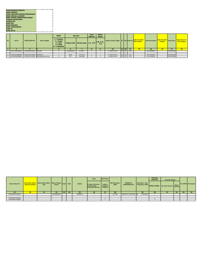 Isian Form Bpjs | PDF