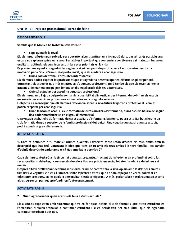 Solucionari FOL360 UT1 PDF | PDF