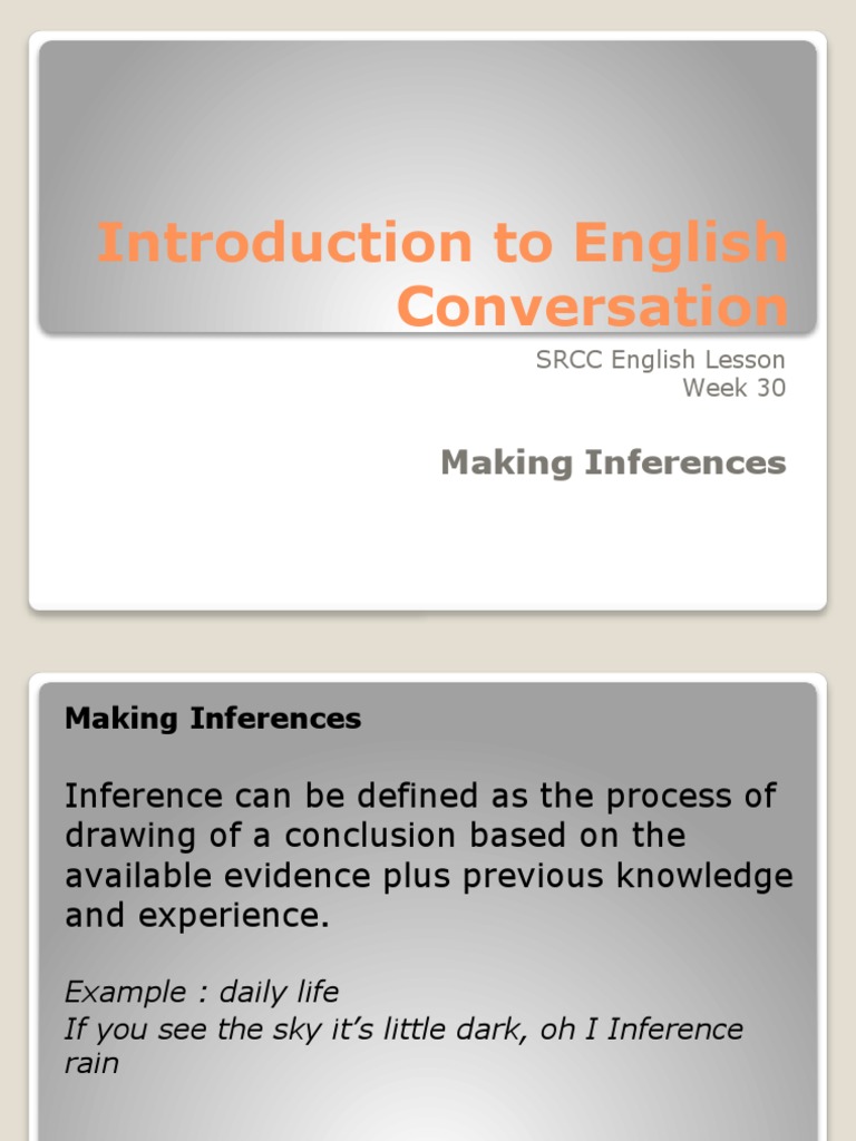 Introduction To English Conversation Week 30 | PDF
