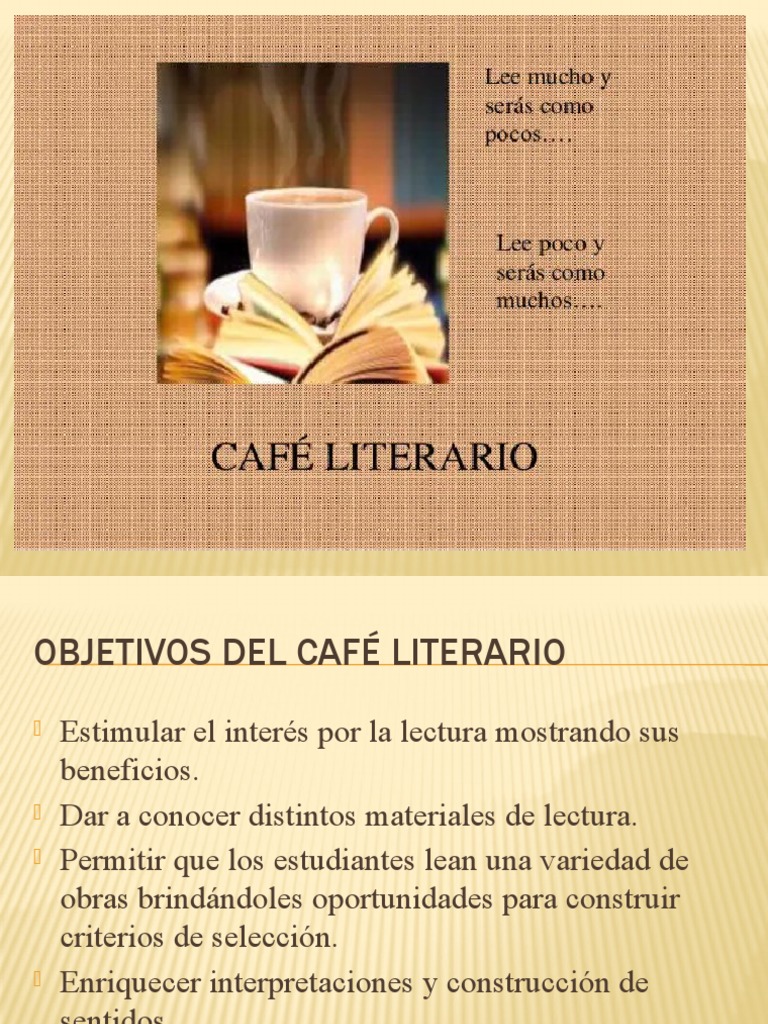Actividades y Objetivos del Café Literario | PDF | Ficción general